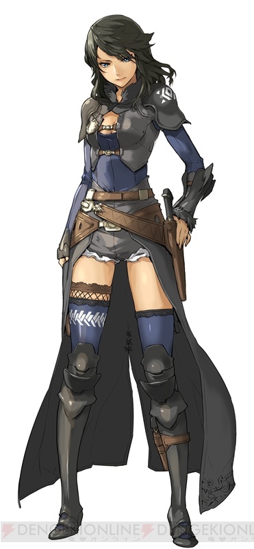 Safebooru - 1girl armor armored boots black hair blue eyes blue legwear boots breasts character ...